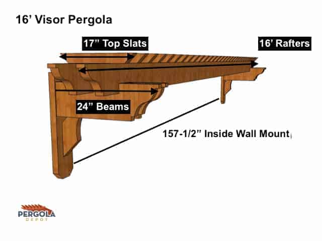 The Visor Pergola Kit | Order Garage and Eyebrow Pergolas - Pergola Depot