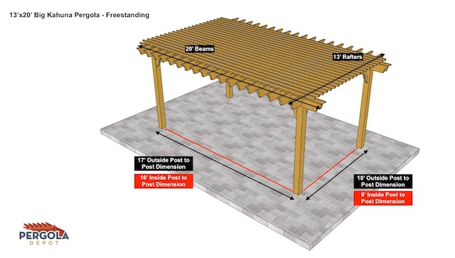 13x20 Pergola Kit Big Kahuna - Pergola Depot