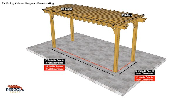 9x20 Pergola Kits | Big Kahuna 9x20 Wood Pergola Kit - Pergola Kits By ...