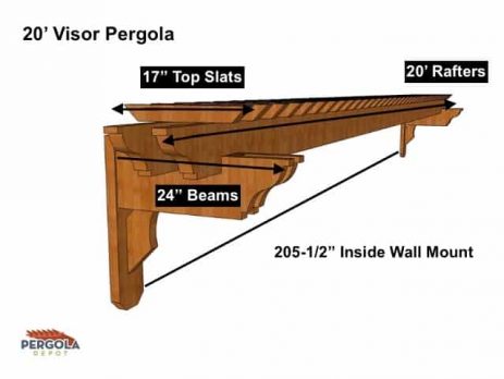 The Visor Pergola Kit | Order Garage and Eyebrow Pergolas - Pergola Depot